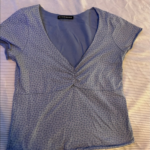 Brandy Melville | Tops | Brandy Blue Flower Gina Top | Poshmark